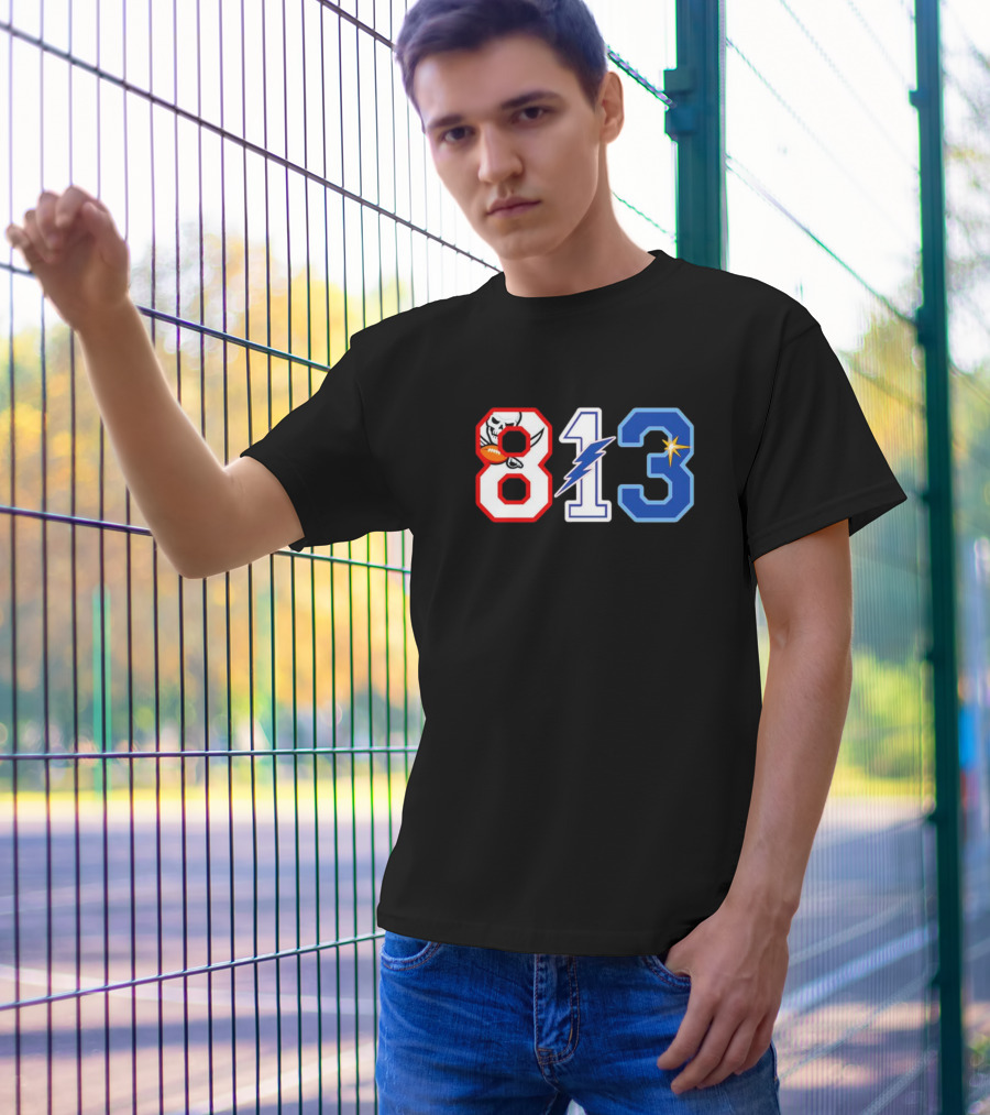 813 Tampa Buccaneers Tampa Bay Rays Tampa Bay Lightning T-Shirt