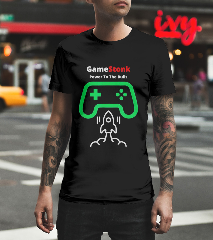 GameStonk Power To The Bulls Hedge Fund Destroyer Wall Street Bets Rocket Controller Classic T-Shirt