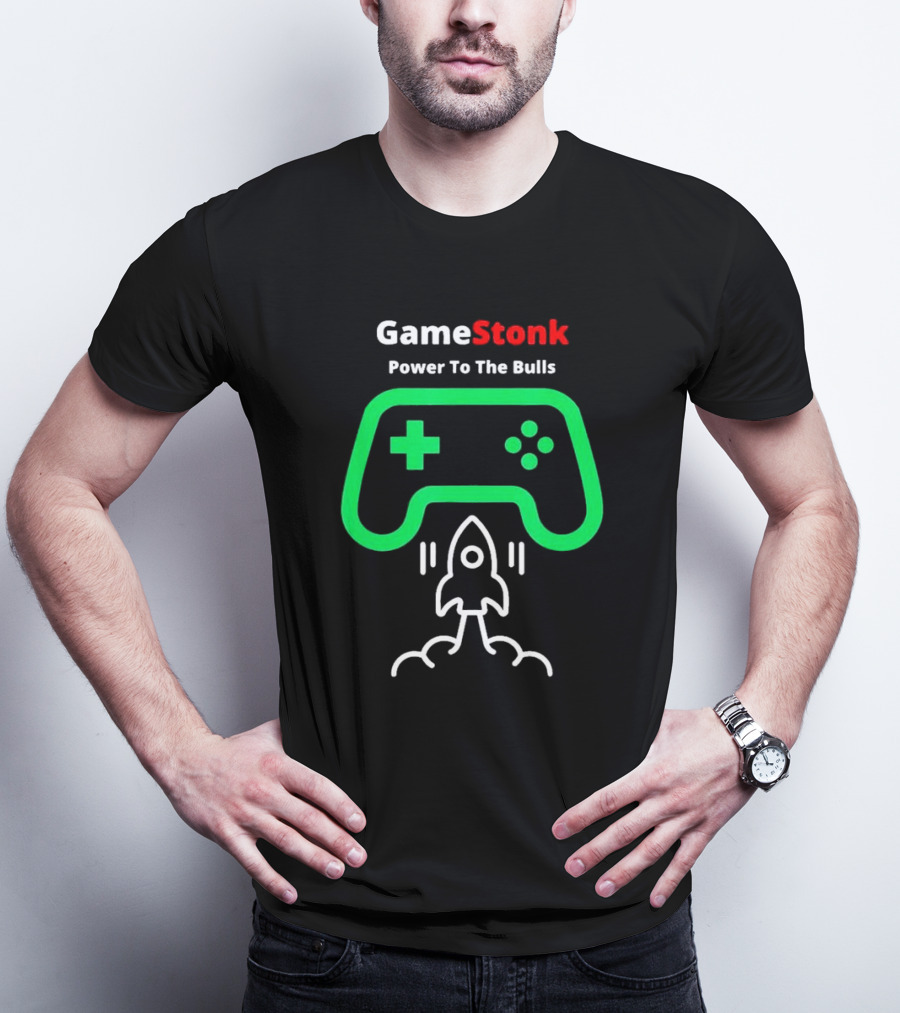 GameStonk Power To The Bulls Hedge Fund Destroyer Wall Street Bets Rocket Controller Classic T-Shirt