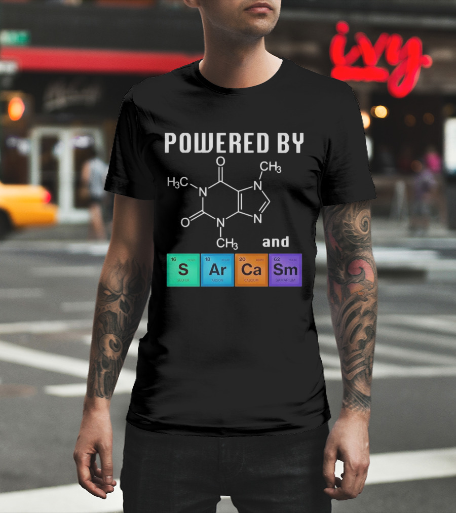 Powered By Caffeine And Sarcasm Elements T-Shirt