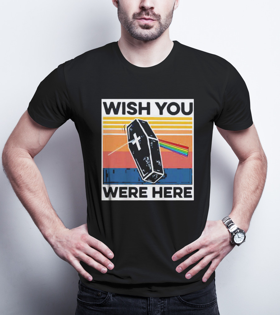 Coffin Wish You Were Here Vintage Rainbow Prism T-Shirt