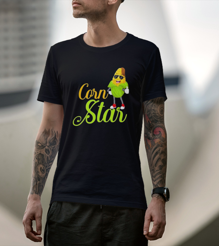 Corn Star Barnyard Harvest Rancher Farming Barn Cattle T-Shirt