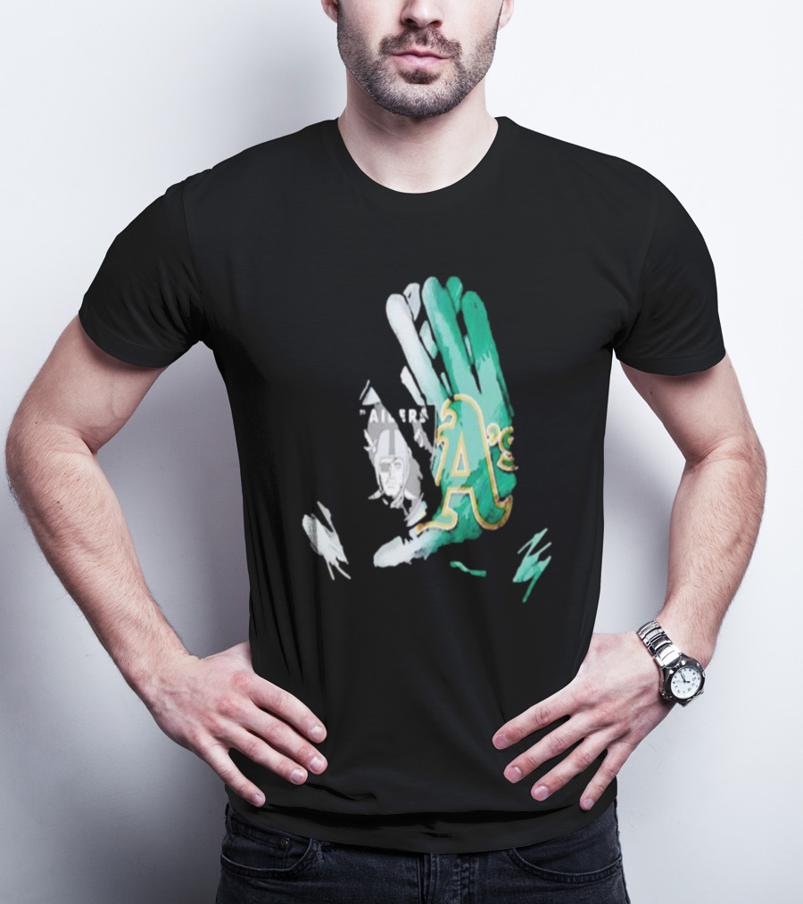 Las Vegas Raiders Oakland Athletics Gloves Diamond Painting T-Shirt