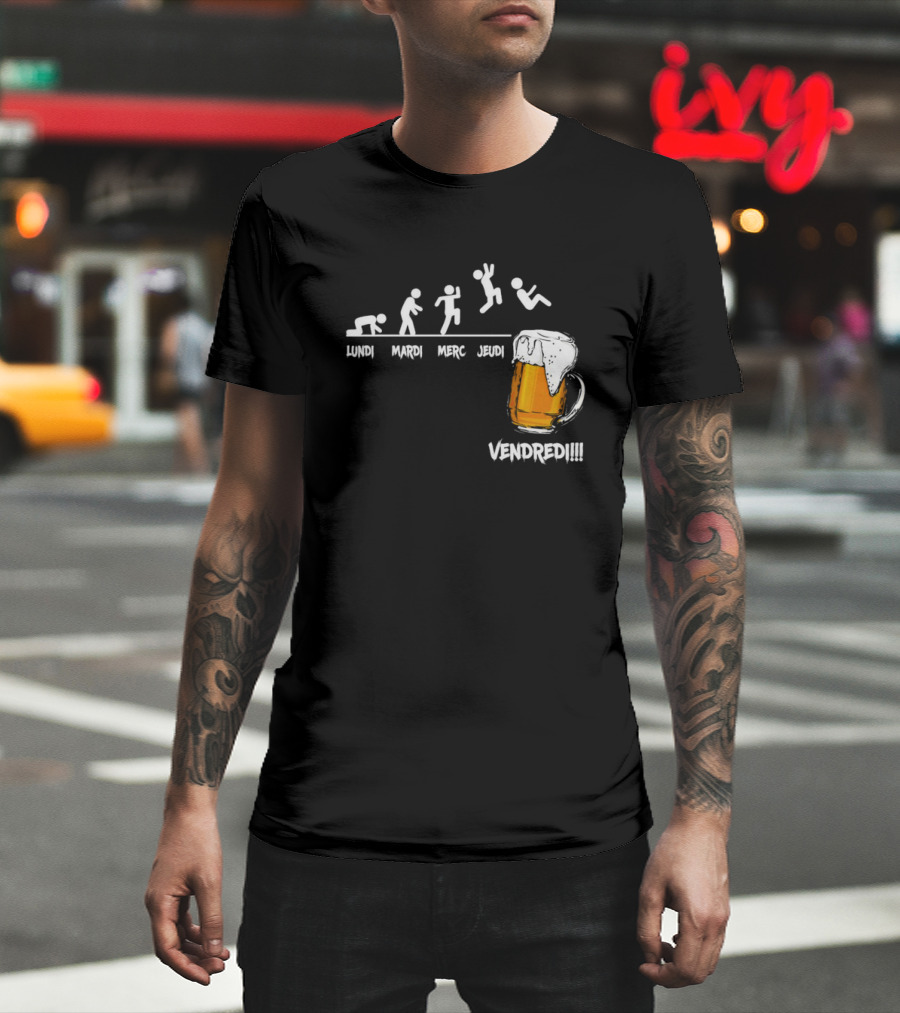Lundi Mardi Mercredi Jeudi Vendredi Beer Evolution Mug T-Shirt