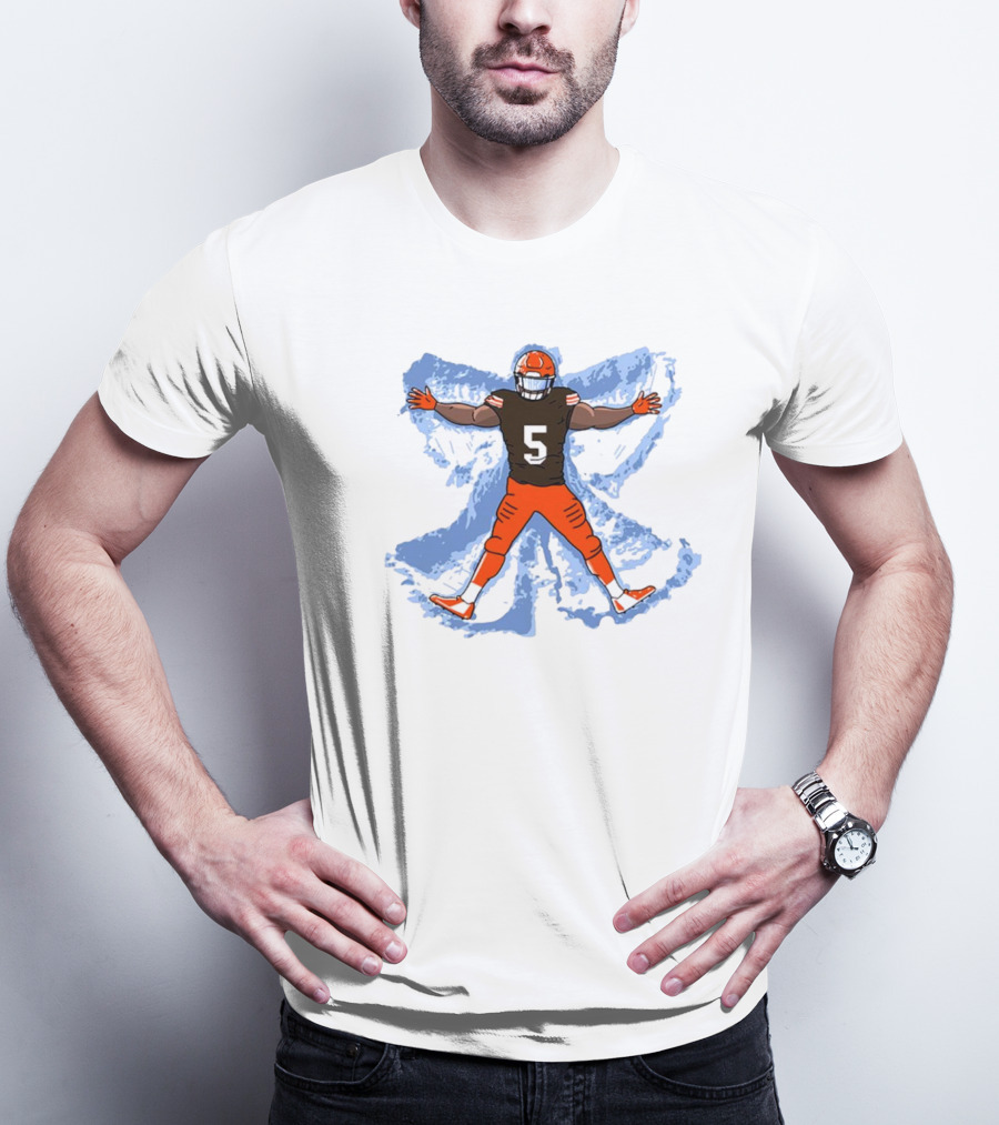 Cleveland Browns Jameis Winston Number 5 Snow Angel Dub T-Shirt