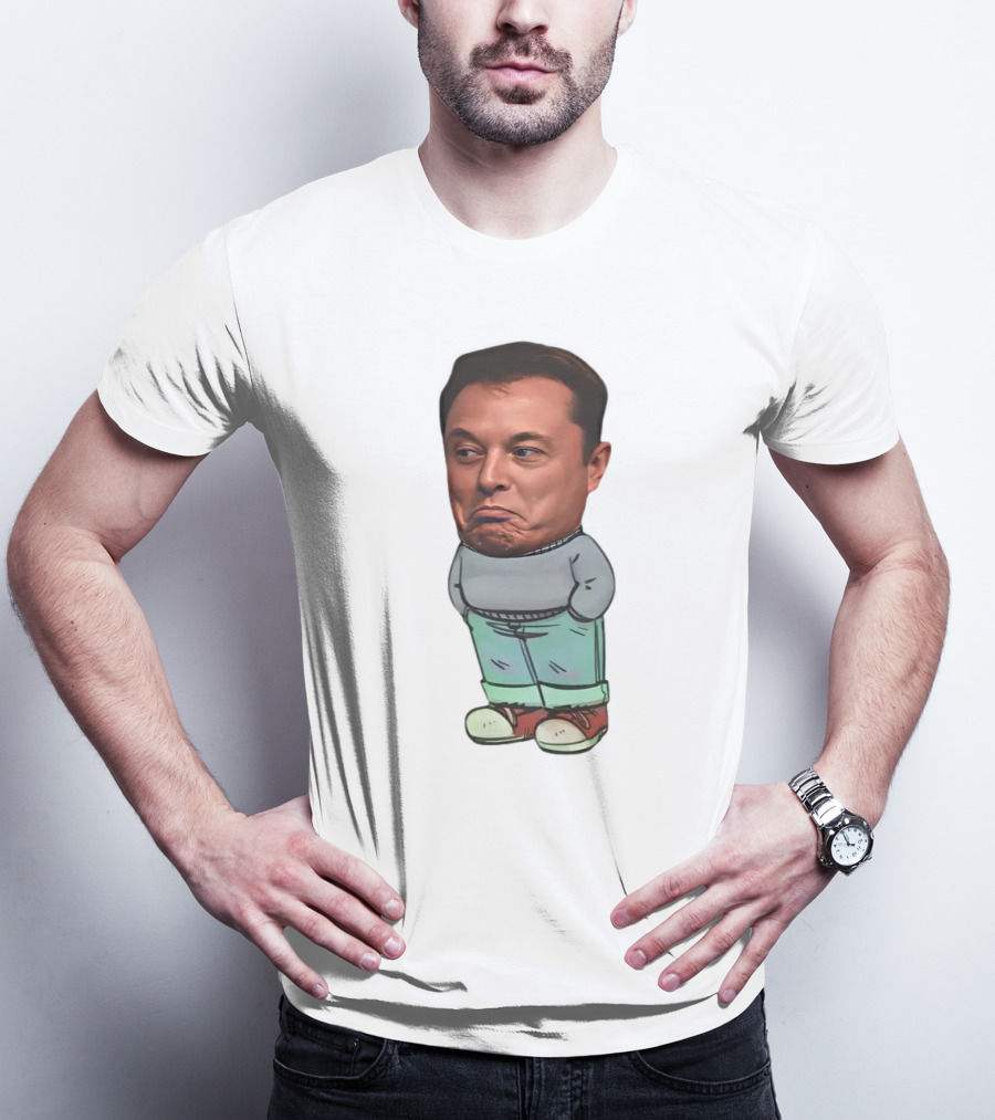 Musk Chill Guy Cartoon Style Humor Character T-Shirt