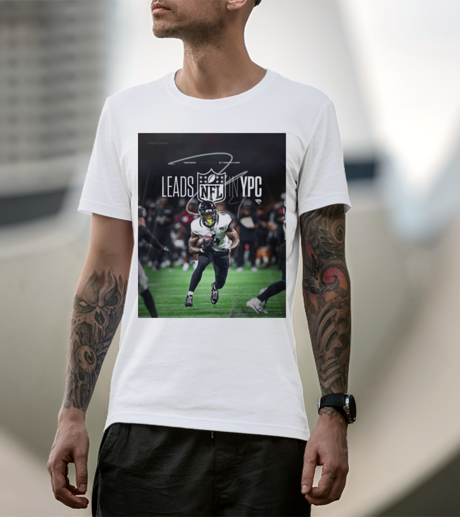 Tank Bigsby Jacksonville Jaguars NFL Leads YPC Signature Football Action T-Shirt