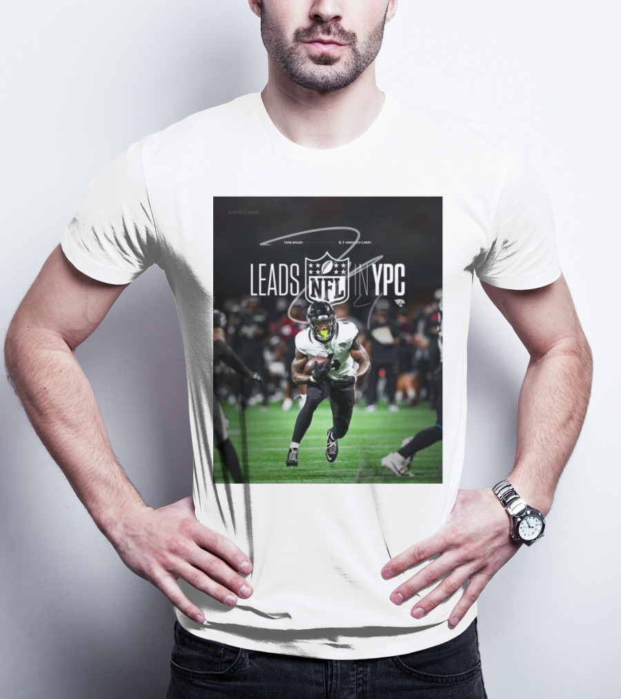 Tank Bigsby Jacksonville Jaguars NFL Leads YPC Signature Football Action T-Shirt