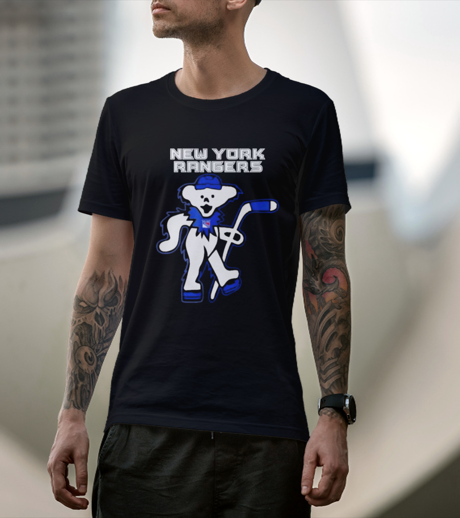 New York Rangers Grateful Dead Dancing Bear Hockey T-Shirt