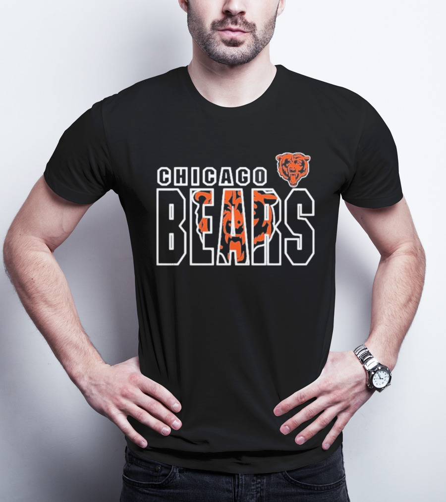 Chicago Bears Youth NFL Properties Double Logo Bear Head T-Shirt