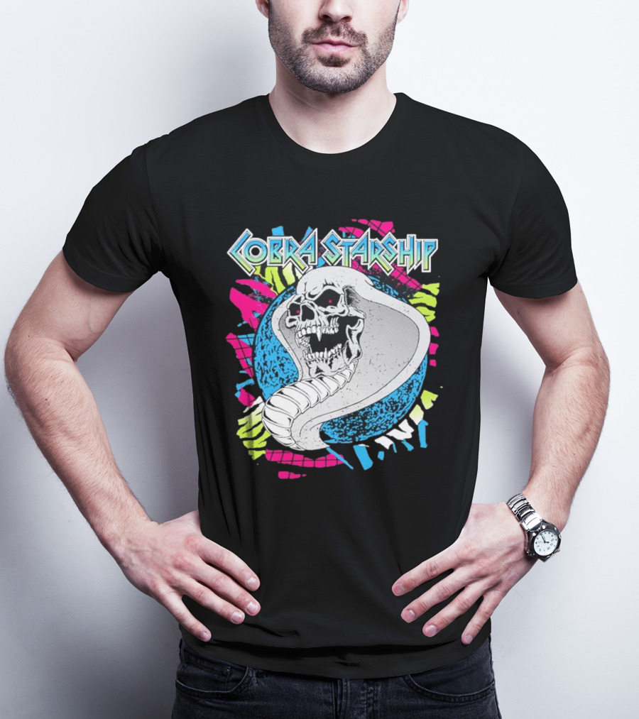 Cobra Starship Skull Cobra Neon Colors T-Shirt