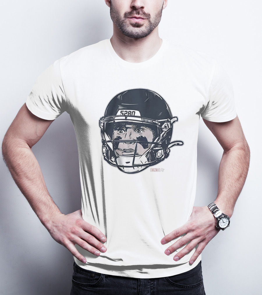 5280 Denver Broncos Crazy Eyes NFL Football Bo Nix Painting T-Shirt