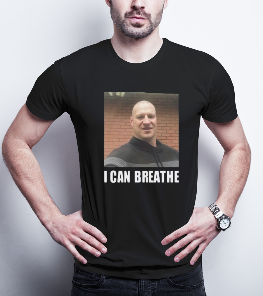 Bruhtees I Can Breathe Man Smiling Against Brick Wall T-Shirt