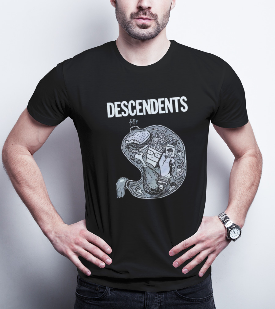 DESCENDENTS Hypercaffium Spazzinate Funny Stomach Graphic T-Shirt
