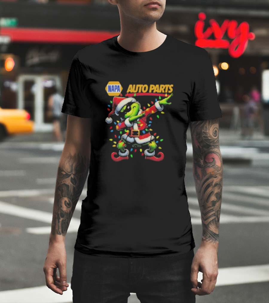 NAPA Auto Parts Santa Grinch Dabbing Christmas T-Shirt