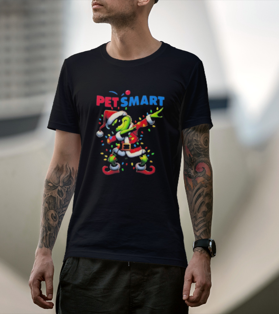 PetSmart Santa Grinch Dabbing Christmas T-Shirt