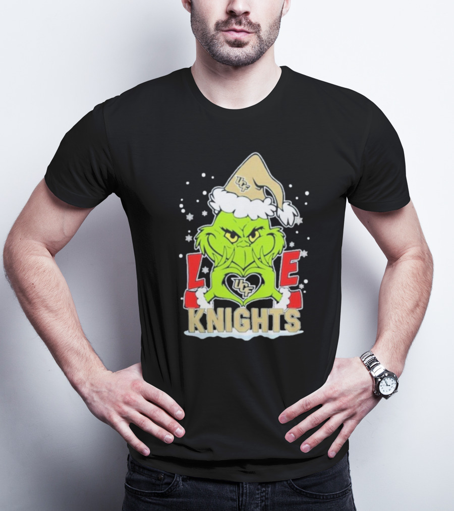 Grinch Love UCF Knights Christmas Football T-Shirt