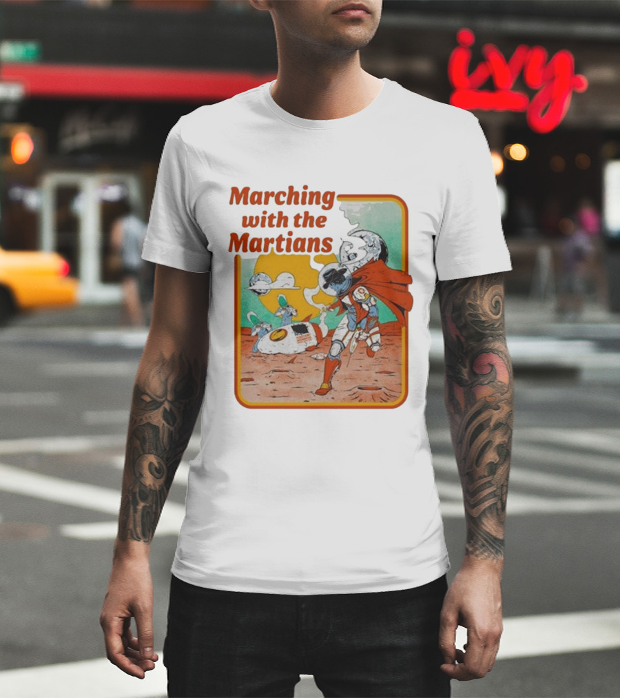 Marching With The Martians Dexter And The Moonrocks Retro Sci-Fi Adventure T-Shirt
