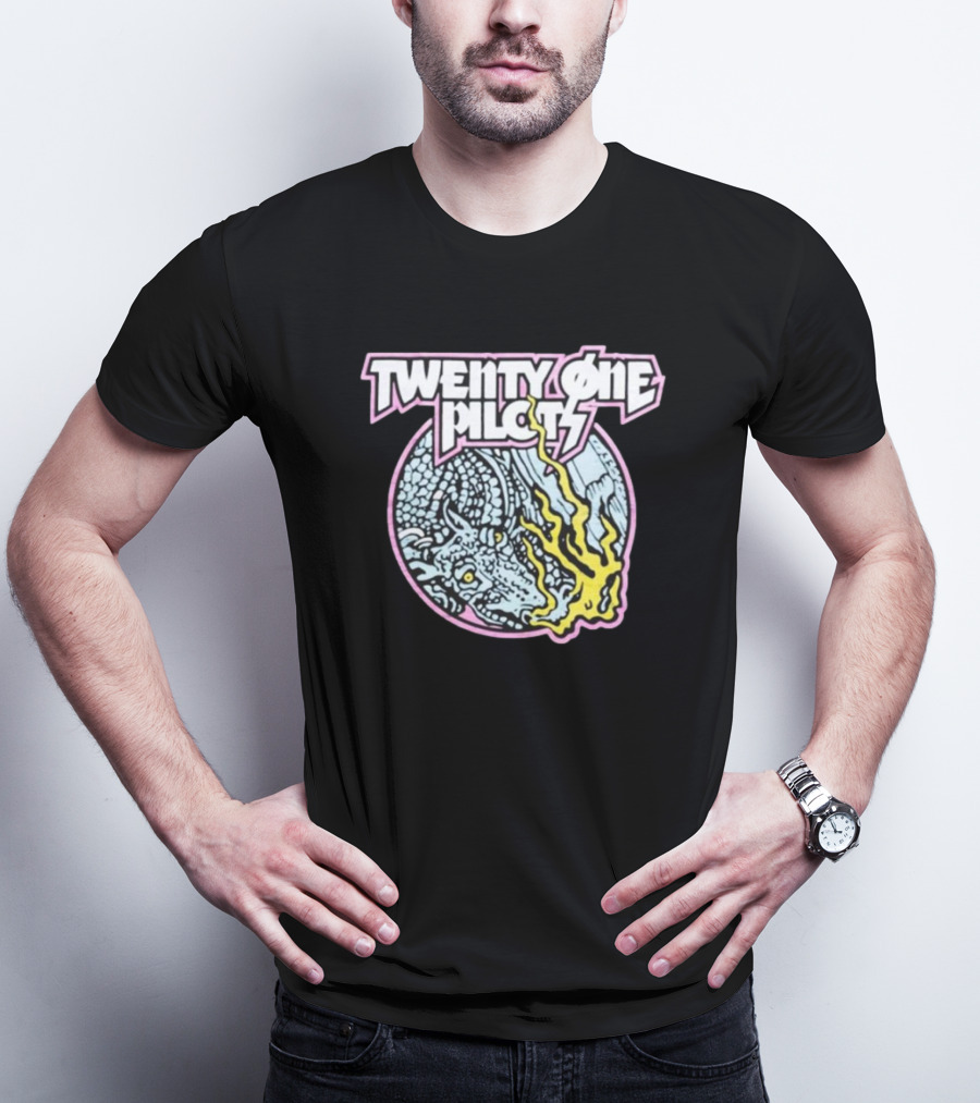 Twenty One Pilots Fire Breathing Dragon Circle T-Shirt
