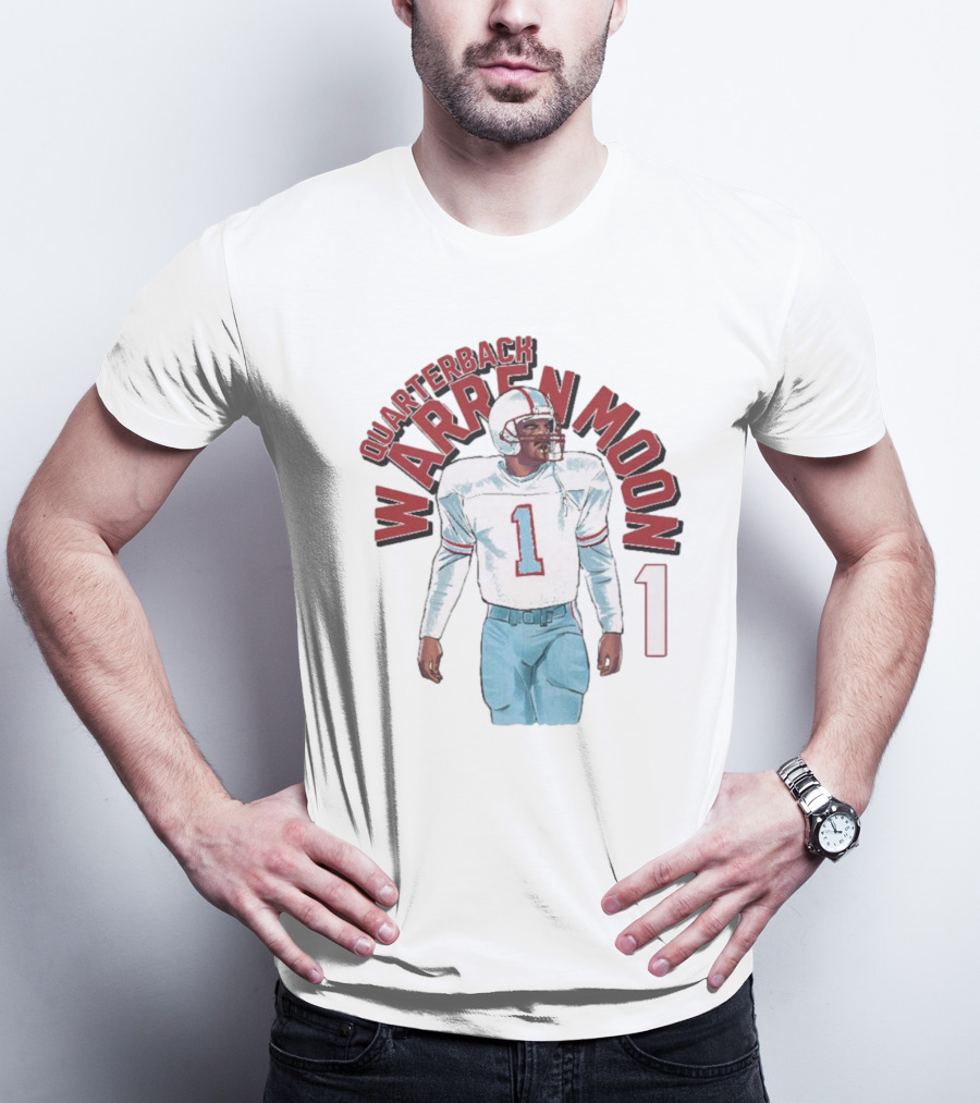 Warren Moon Quarterback Houston Oilers Number 1 T-Shirt