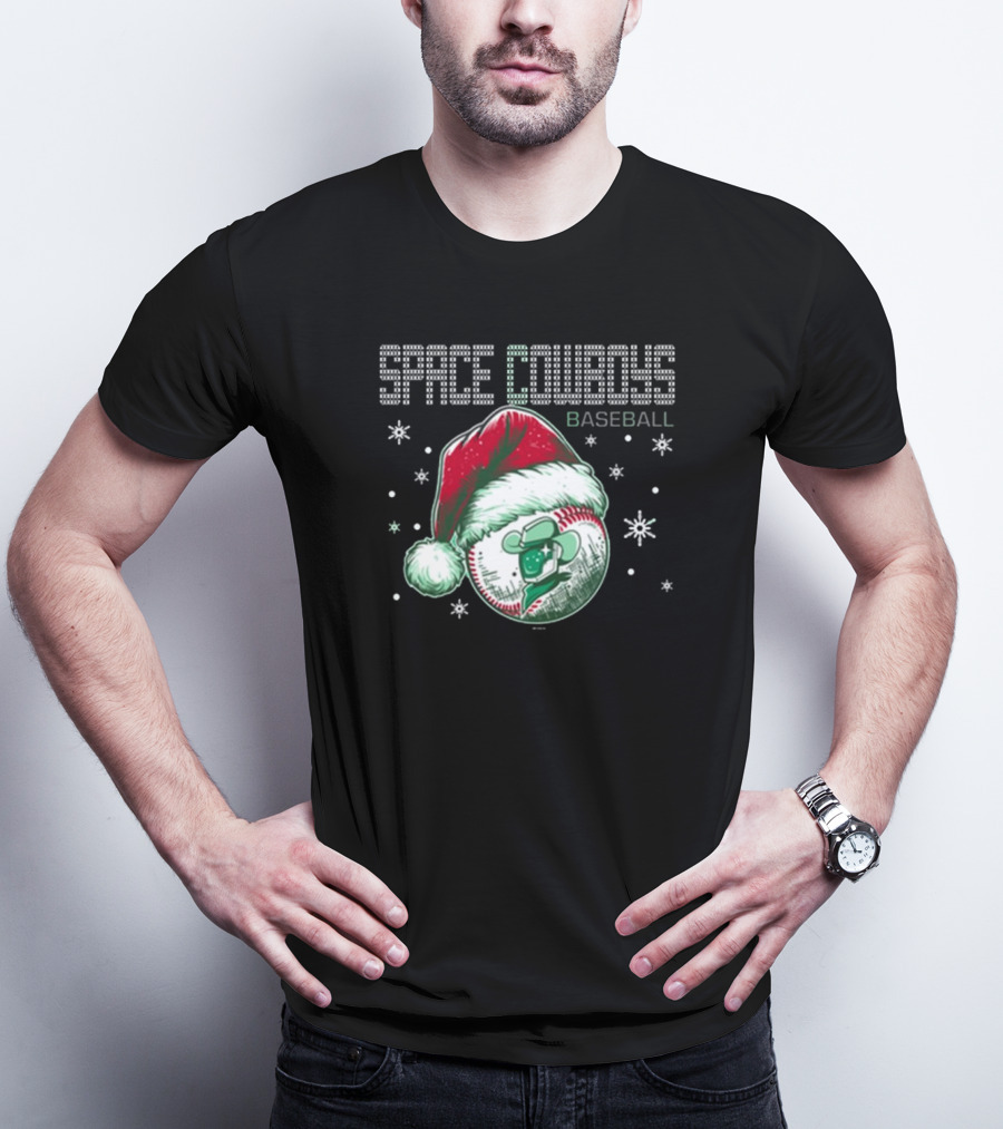 Space Cowboys Baseball Santa Hat Christmas Sweater T-Shirt