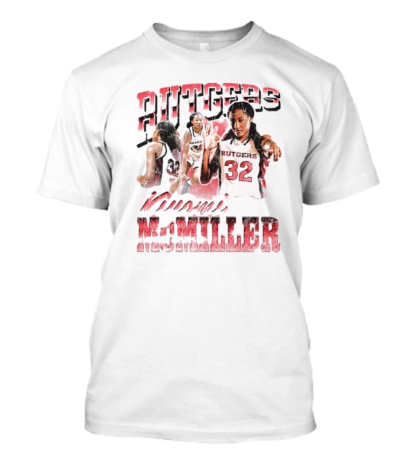 Rutgers Scarlet Knights Kiyomi McMiller 90s Retro Basketball Action 32 T-Shirt