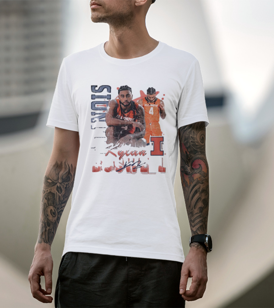 Kylan Boswell Illinois Fighting Illini 90s Signature Classic Player Collection T-Shirt