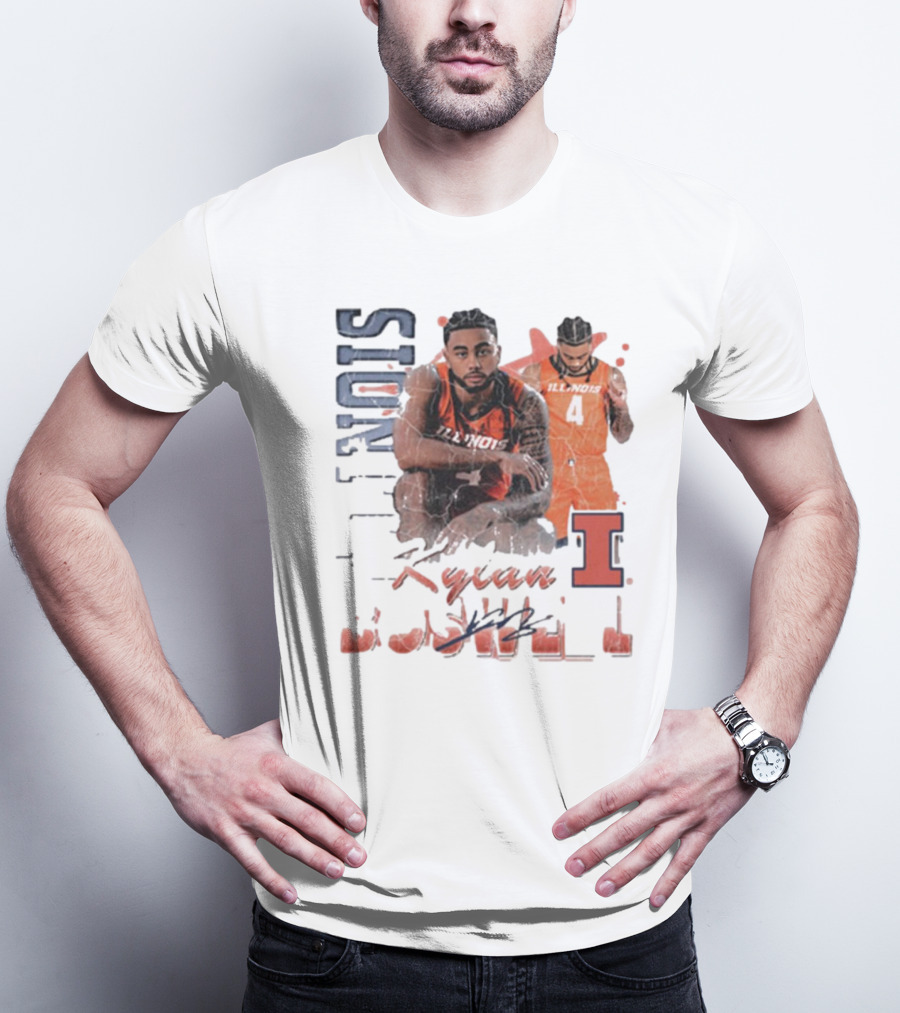 Kylan Boswell Illinois Fighting Illini 90s Signature Classic Player Collection T-Shirt
