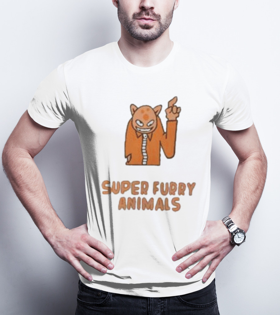 Super Furry Animals Cartoon Character Orange Creature T-Shirt