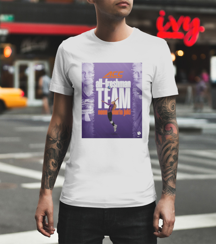 Clemson Tigers ACC All-Freshman Team Neea Maria Joki Volleyball Achievement T-Shirt