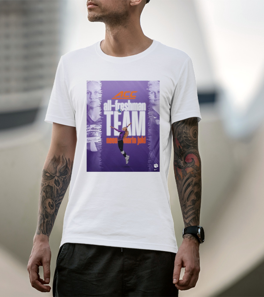 Clemson Tigers ACC All-Freshman Team Neea Maria Joki Volleyball Achievement T-Shirt