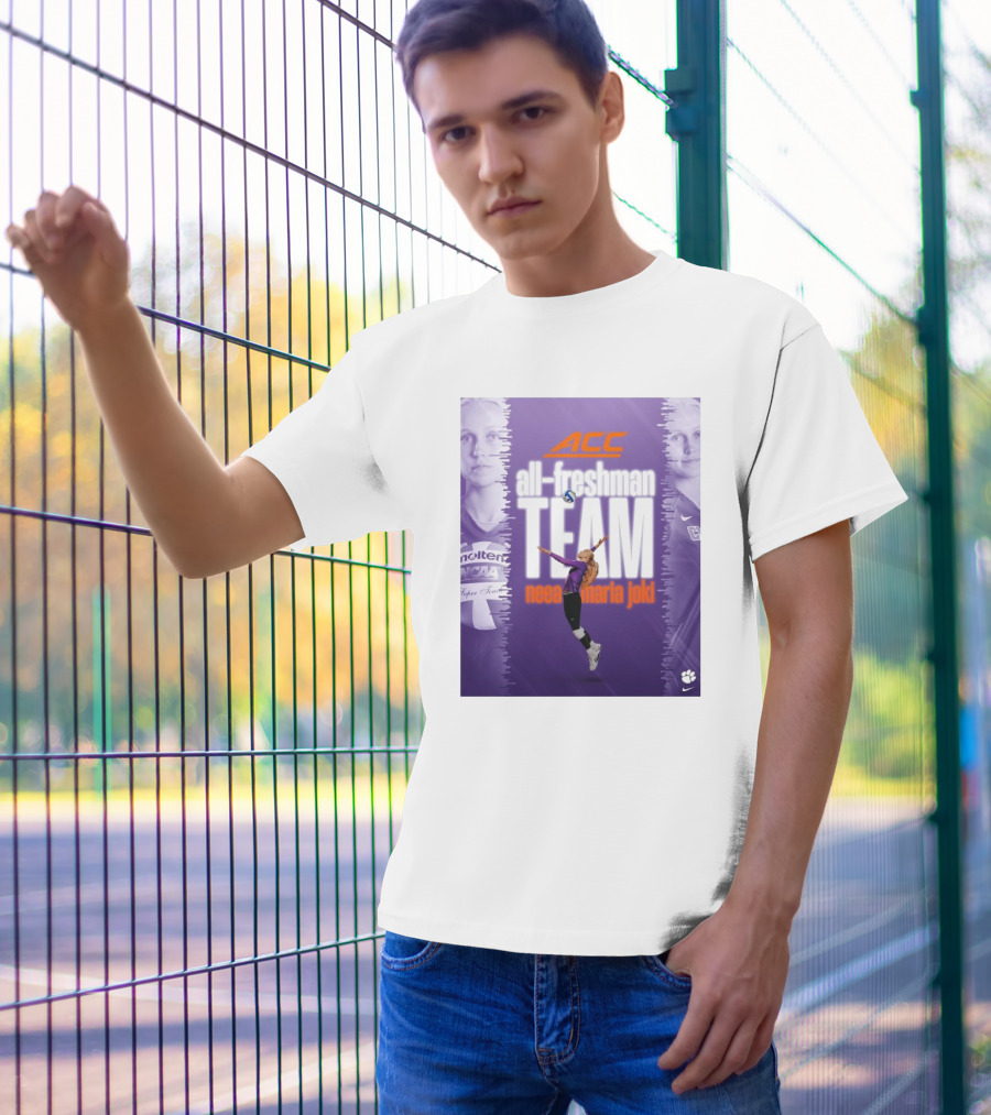 Clemson Tigers ACC All-Freshman Team Neea Maria Joki Volleyball Achievement T-Shirt