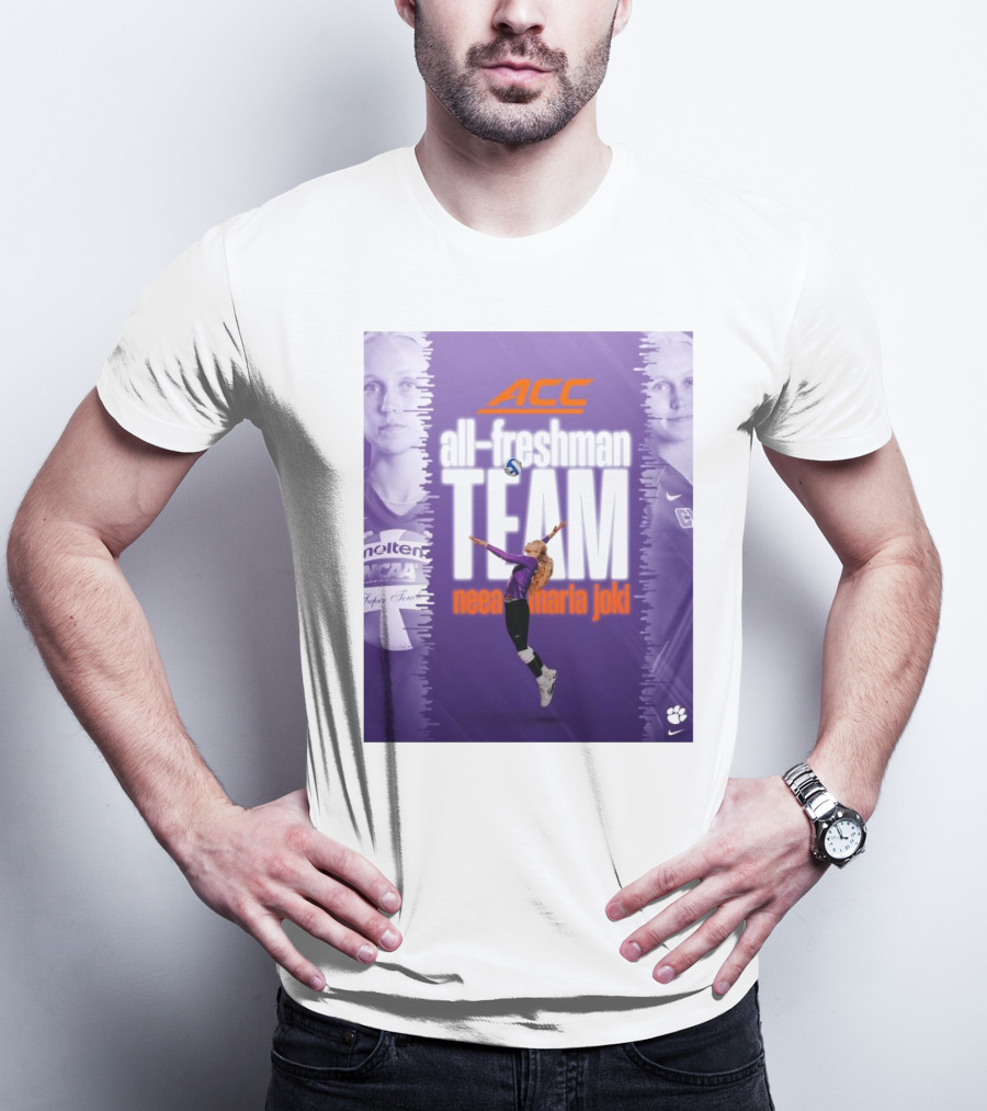 Clemson Tigers ACC All-Freshman Team Neea Maria Joki Volleyball Achievement T-Shirt