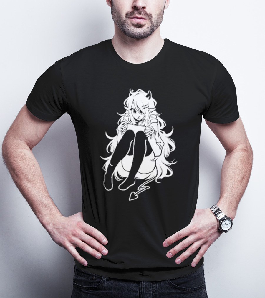 Meg Maybe Idk Anime Demon Girl Sitting With Heart Tail T-Shirt