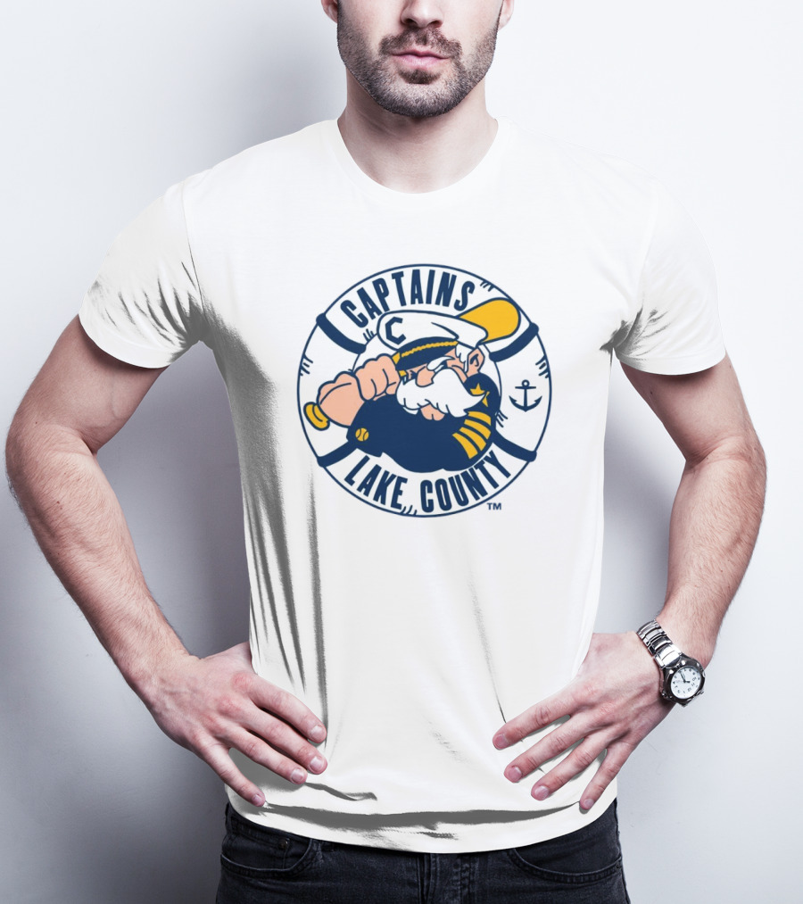 Captain Lake County Anchored Character Captains T-Shirt