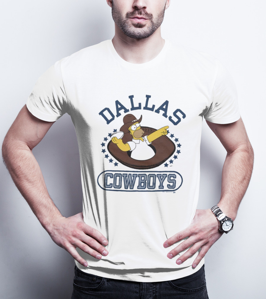 Dallas Cowboys Homer Simpson Football NFL Crossover T-Shirt