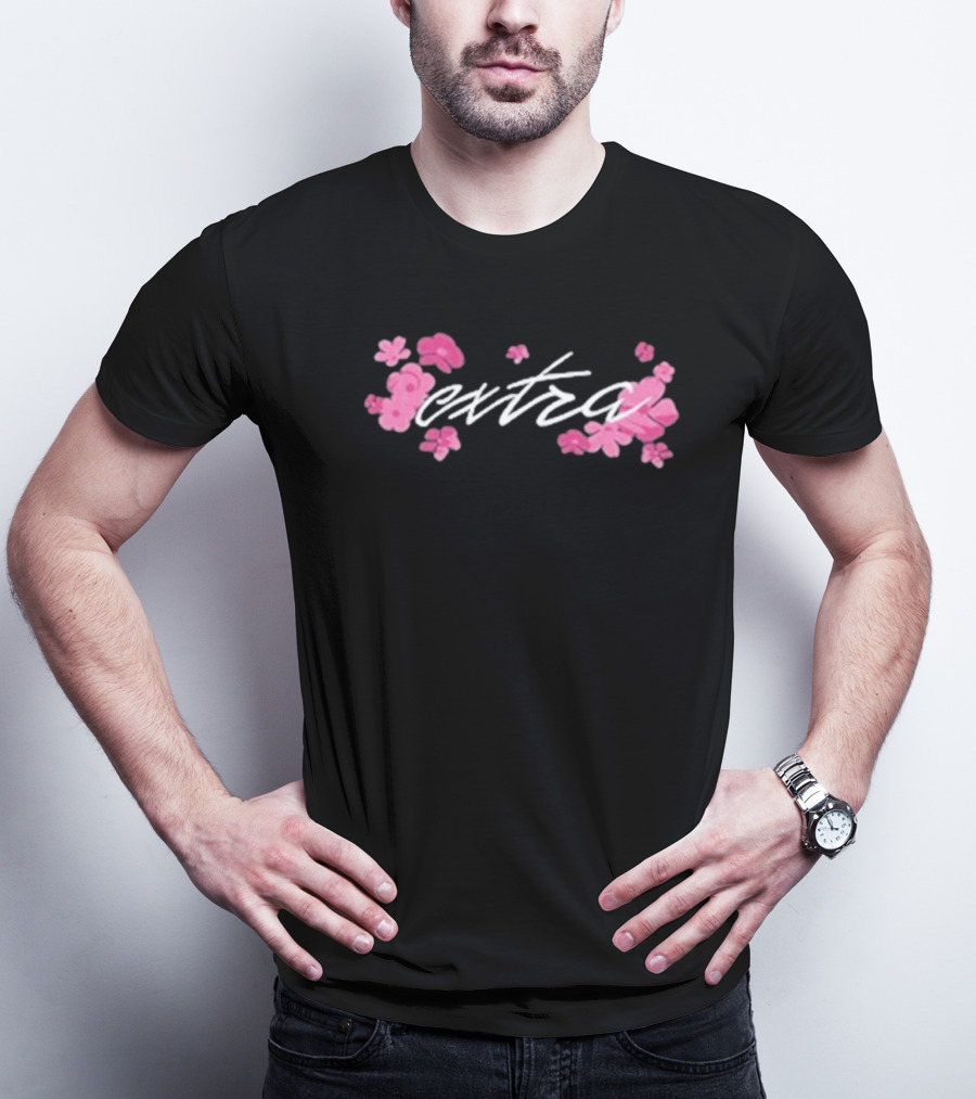 Extraemily Extra Floral Pink Flowers T-Shirt