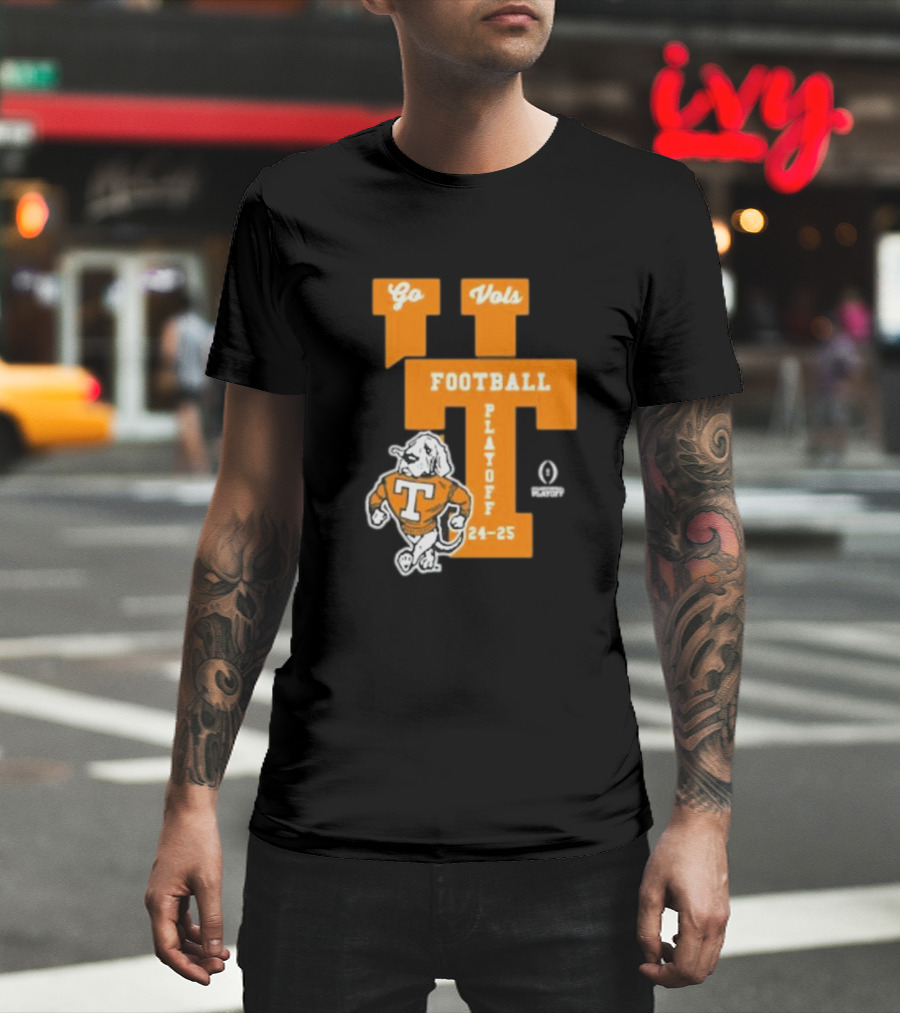 Tennessee Vols Football Playoff 24-25 Go Vols Interlock Strutting Smokey T-Shirt