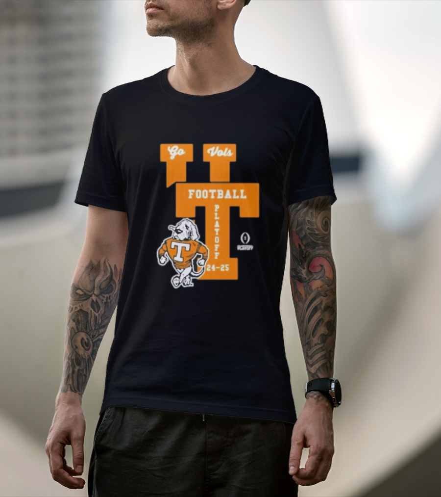 Tennessee Vols Football Playoff 24-25 Go Vols Interlock Strutting Smokey T-Shirt