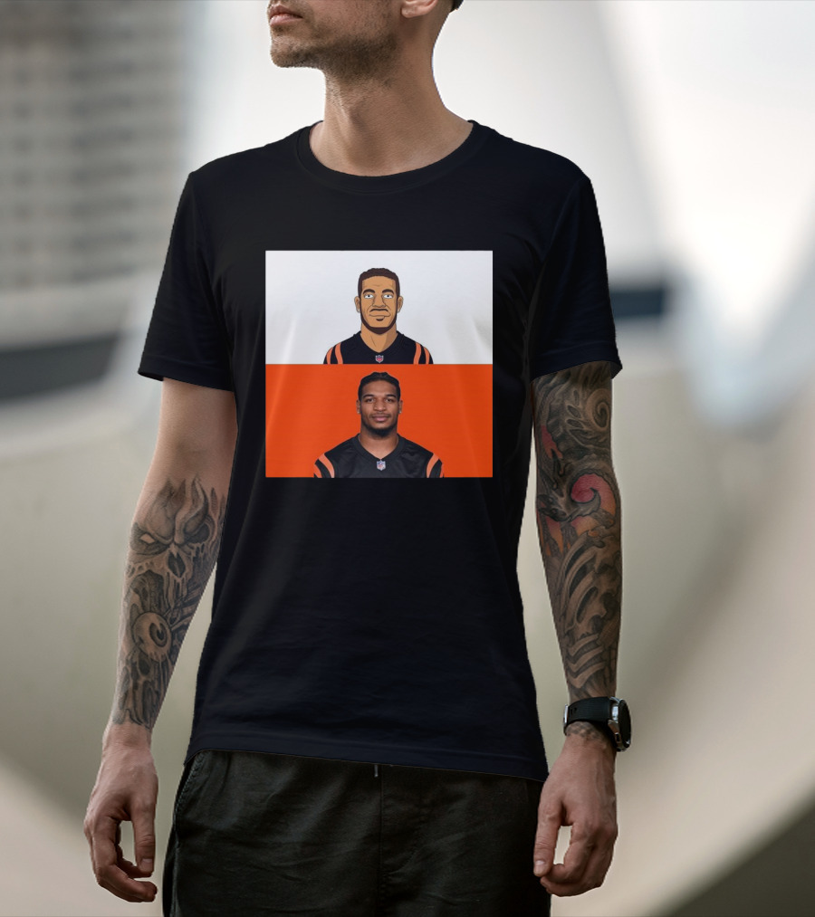 Ja’Marr Chase Cincinnati Bengals The Simpsons NFL Themed Drawing T-Shirt