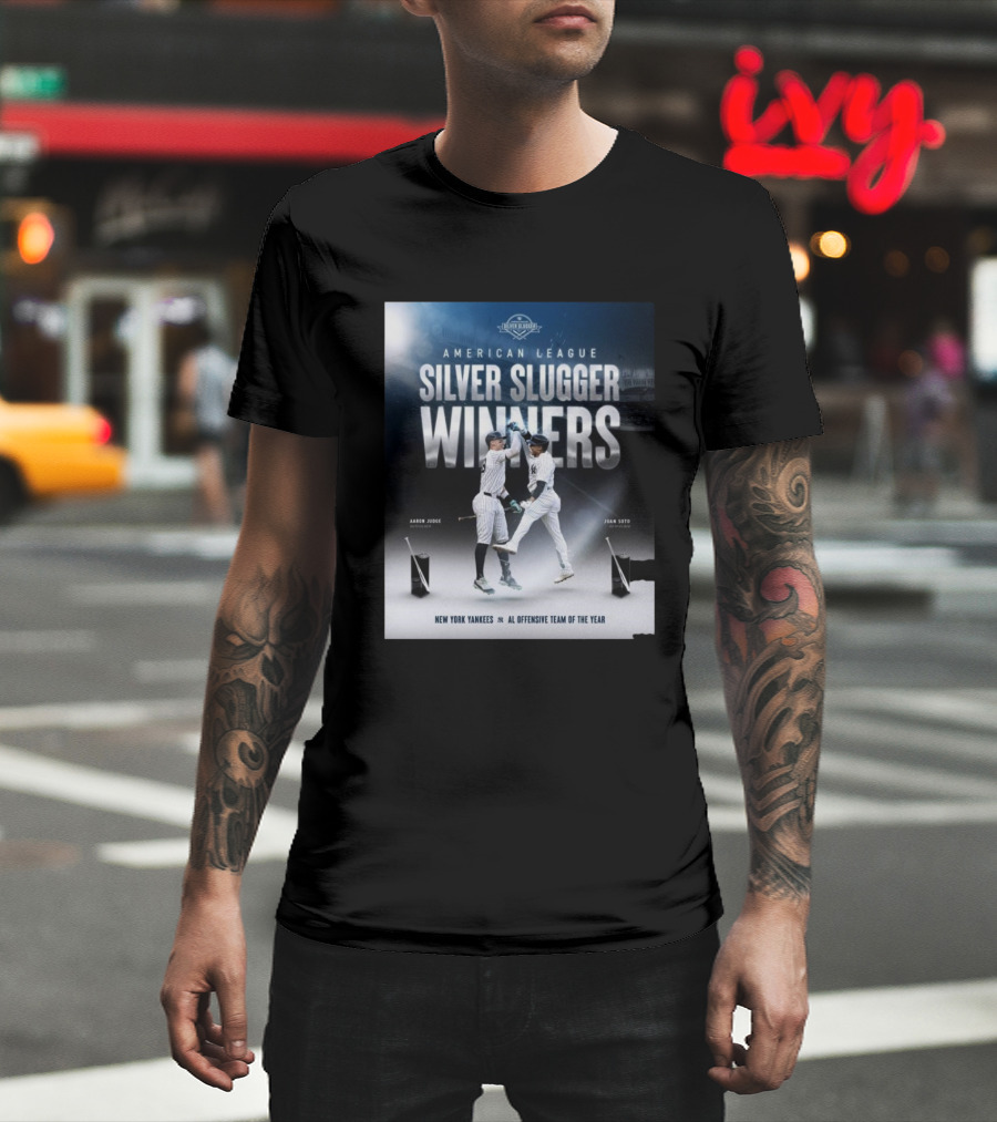 American League Silver Slugger Winners Aaron Judge Juan Soto New York Yankees AL Offensive Team Of The Year T-Shirt