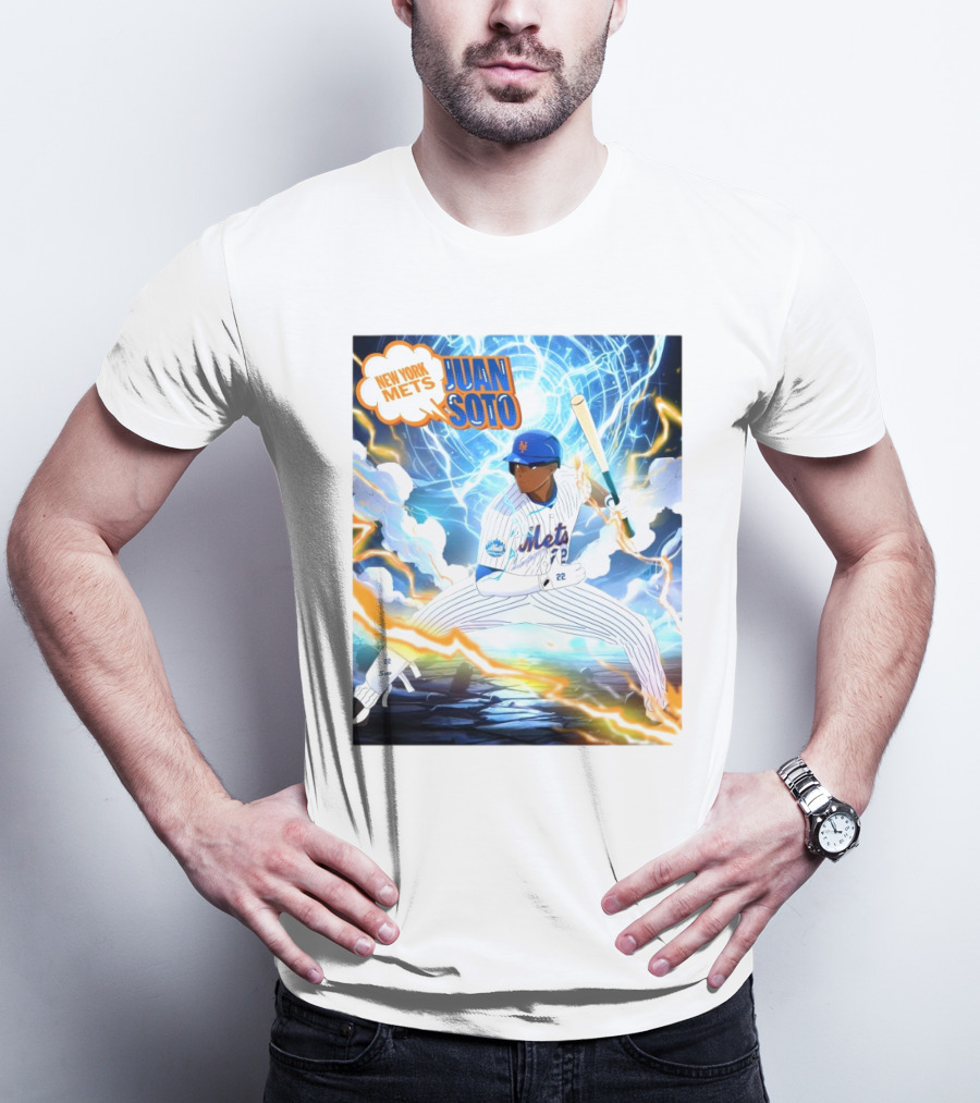 New York Mets Juan Soto Baseball Lightning Adventure T-Shirt