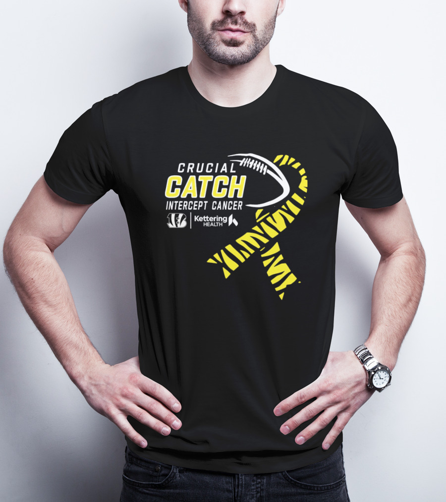 Crucial Catch Intercept Cancer Cincinnati Bengals Kettering Health Yellow T-Shirt