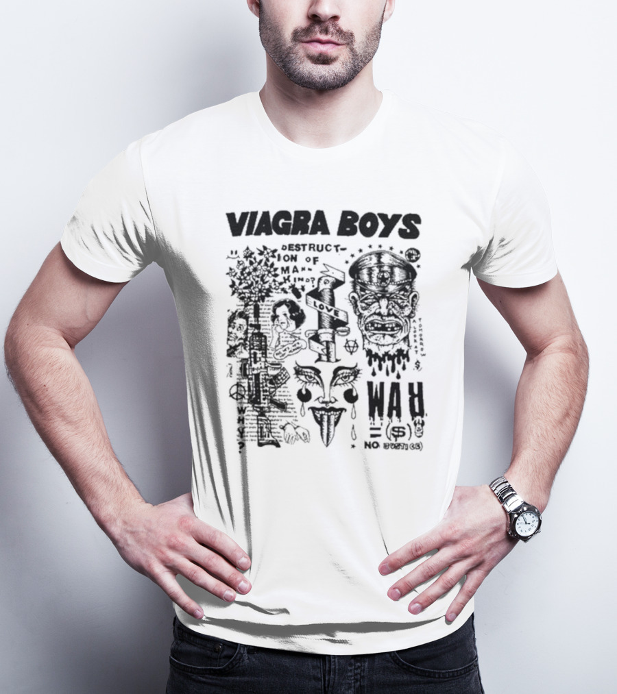 Viagra Boys Love Destruction Of Mankind No War T-Shirt