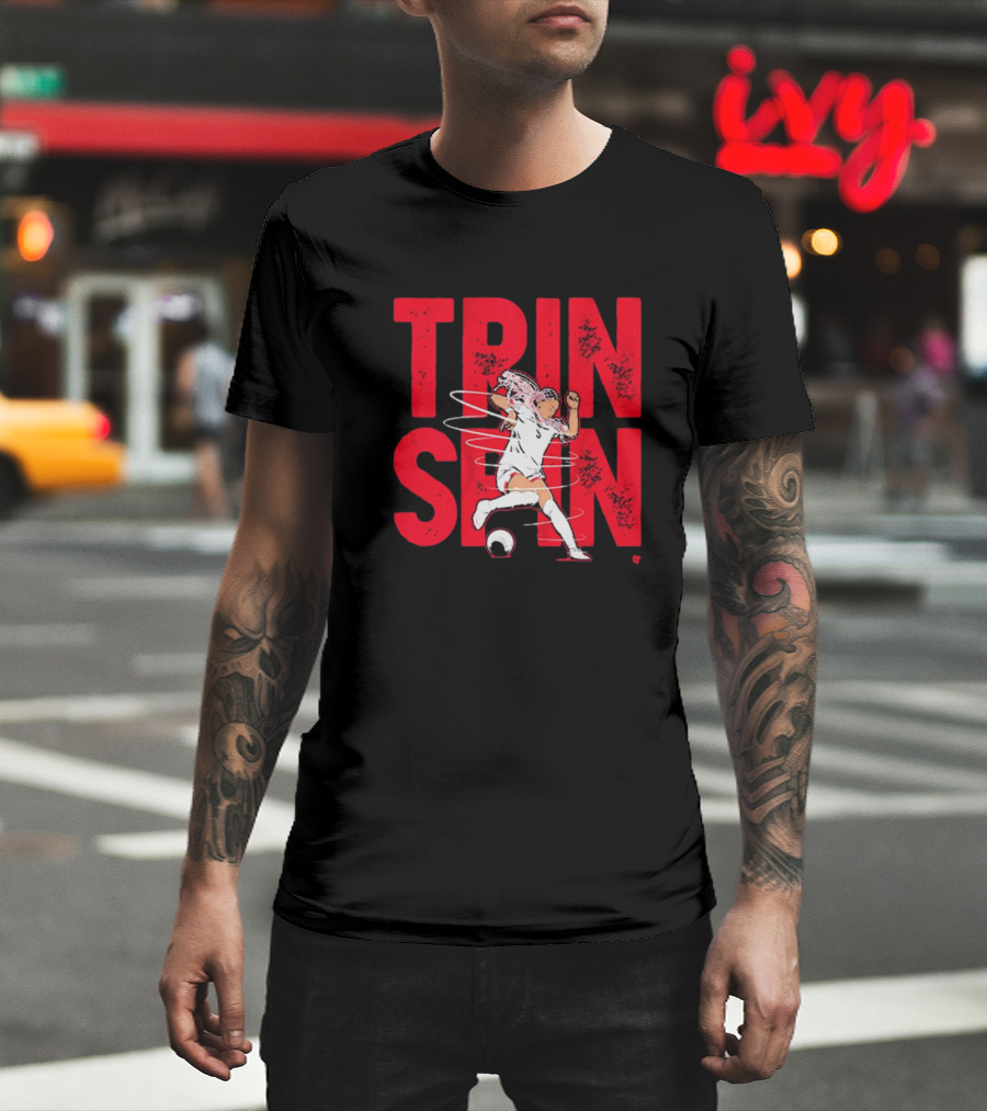 Trinity Rodman Washington Spirit Soccer Trin Spin Action T-Shirt
