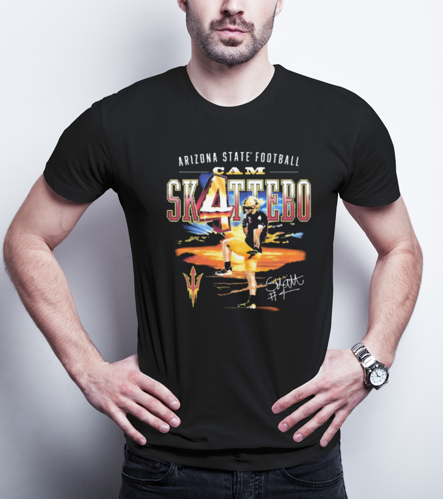 Arizona State Sun Devils Cam Skattebo Number 4 Football 90s T-Shirt