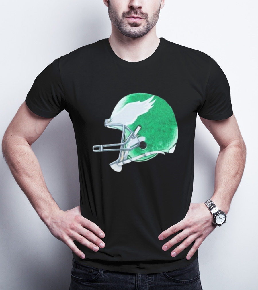 Eagles Green Winged Football Helmet T-Shirt
