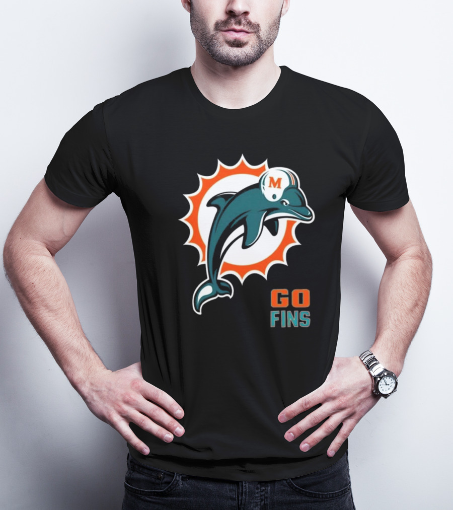 Golf X Dolphins Go Fins M Helmet T-Shirt