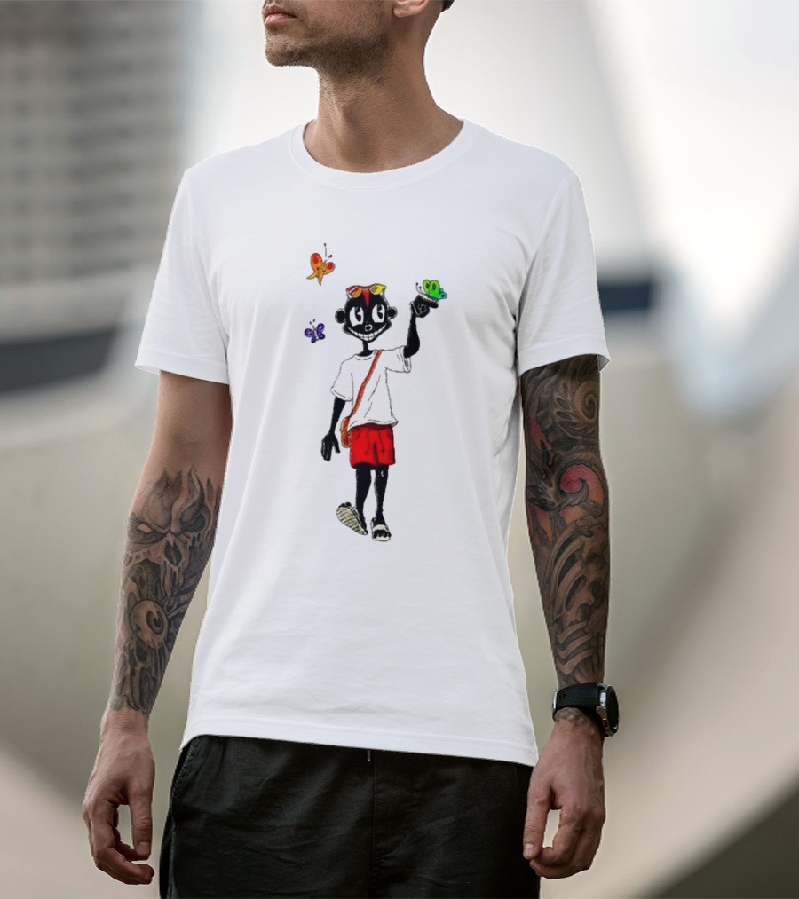 Lil Darkie I Wanna Be Painting Colorful Butterflies T-Shirt