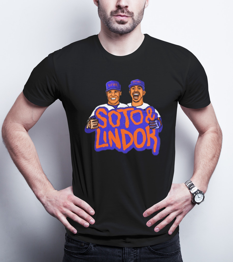 Soto And Lindor New York Mets MLB Caricatures T-Shirt